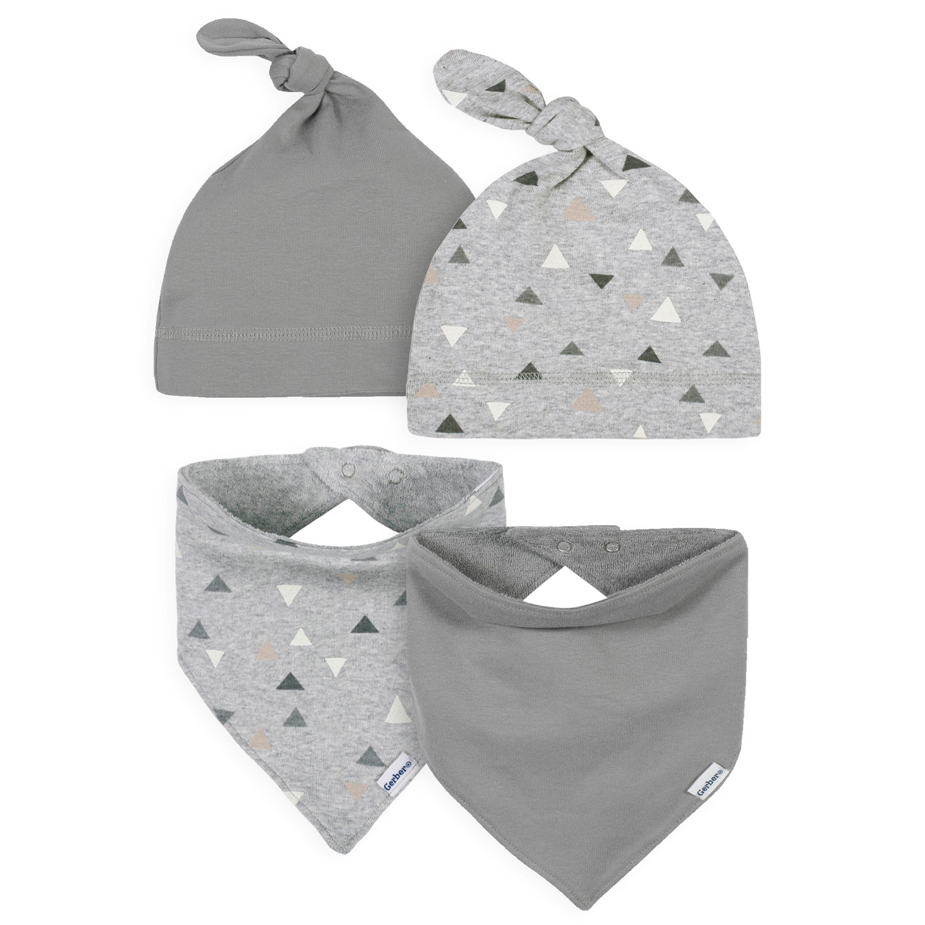 4-Piece Baby Boys Triangle Caps and Bibs Set – Gerber Childrenswear