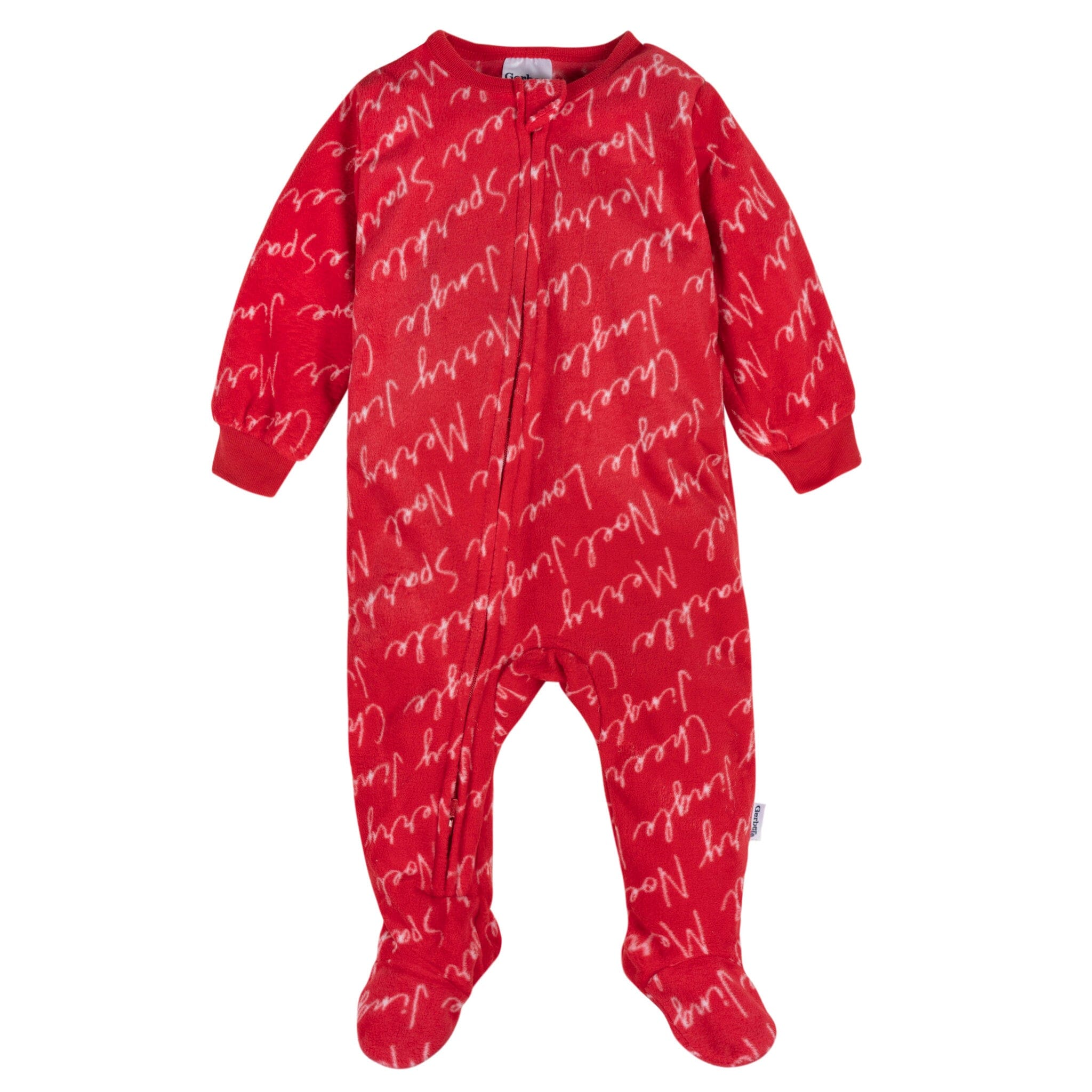 Baby & Toddler Neutral Merry MISPRINT Footed Fleece Pajamas – Gerber ...