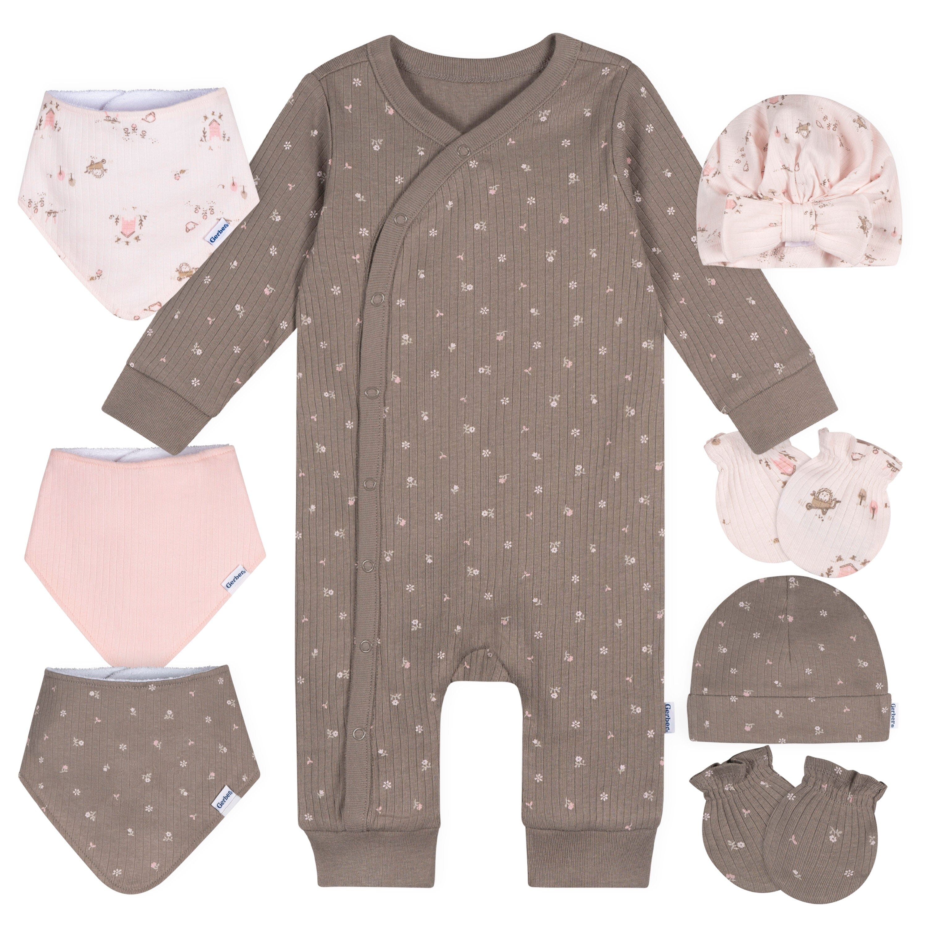 8-Piece Baby Girls Garden Baby Basics Gift Set – Gerber Childrenswear