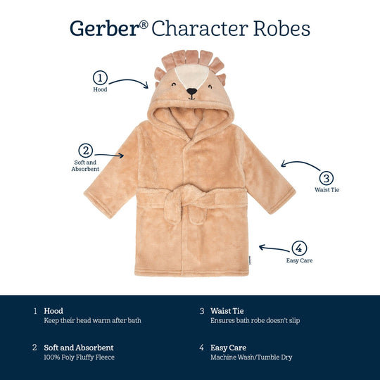 Embroidered Baby Neutral Lion Robe – Gerber Childrenswear