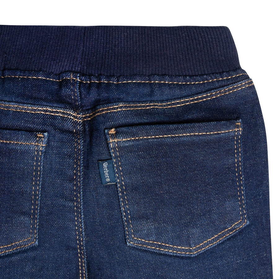 Baby Neutral Dark Blue Rib Waist Skinny Denim Jeans – Gerber Childrenswear