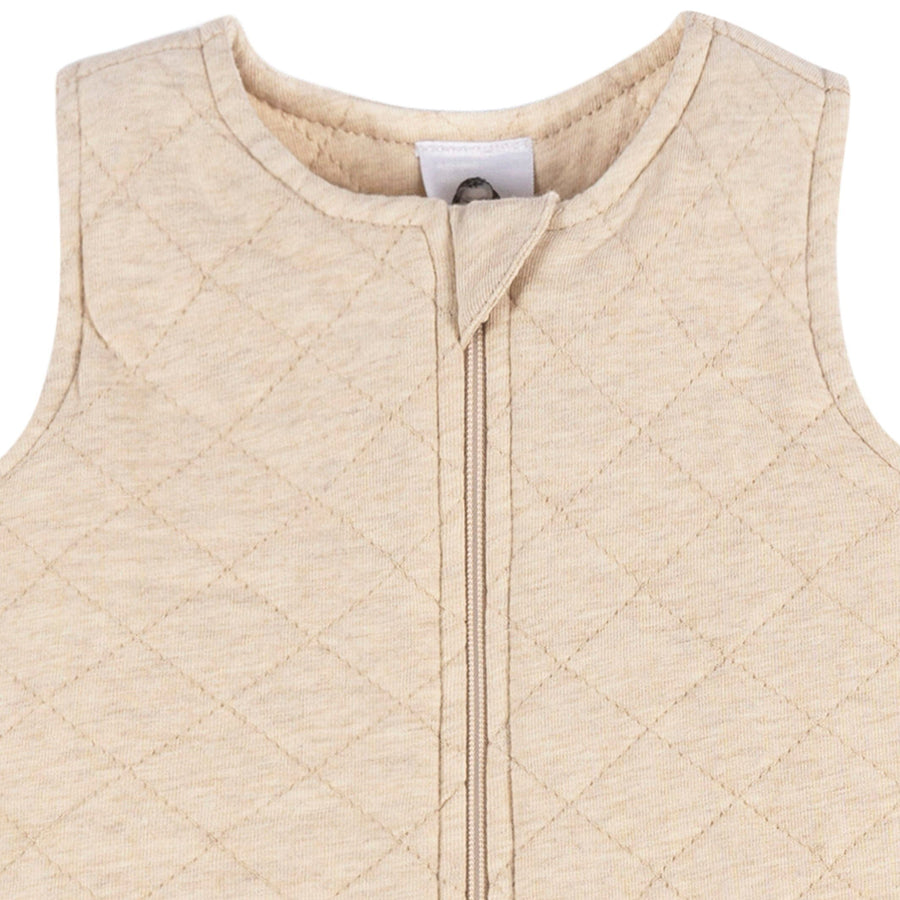 Baby Neutral Oatmeal Heather Quilted Jersey Wearable Blanket – Gerber ...