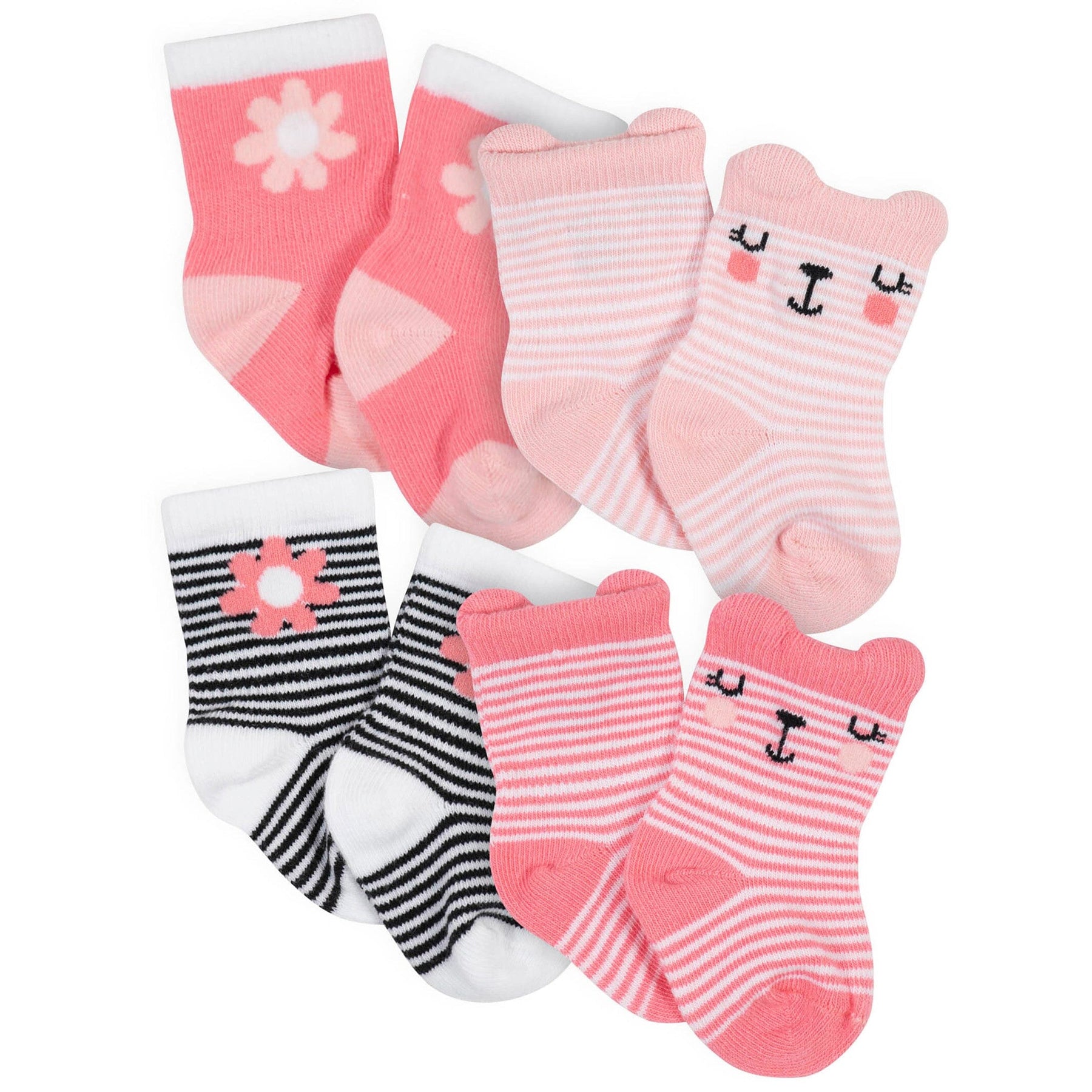 12-Pack Baby Girls Love, Floral, & Fairy Tale Wiggle-Proof™ Socks ...