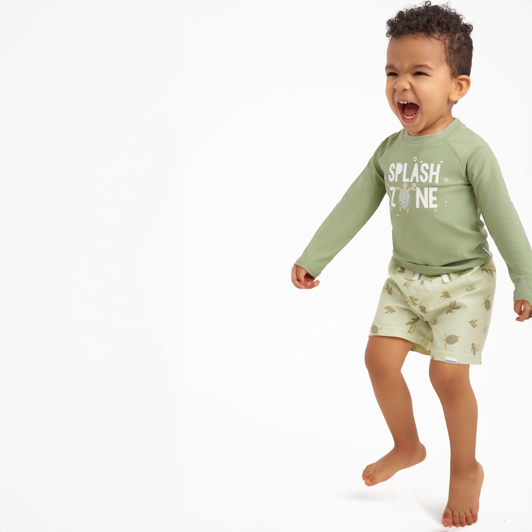 2-Piece Baby & Toddler Boys UPF 50+ Turtles Rash Guard & Swim Trunks S ...