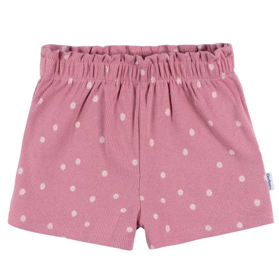2-Piece Infant & Toddler Girls Pink Flower Shirt and Shorts Set ...