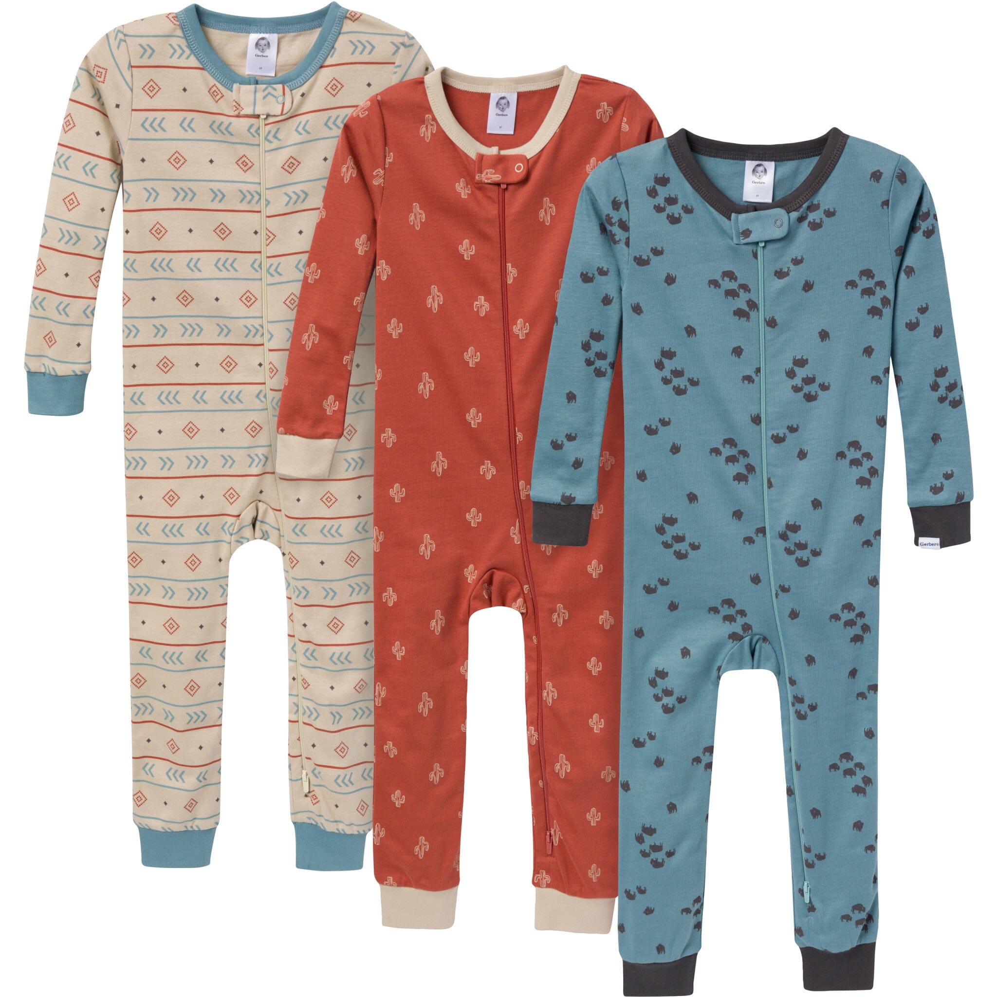 3-Pack Baby & Toddler Boys Buffalo Snug Fit Footless Pajamas – Gerber ...