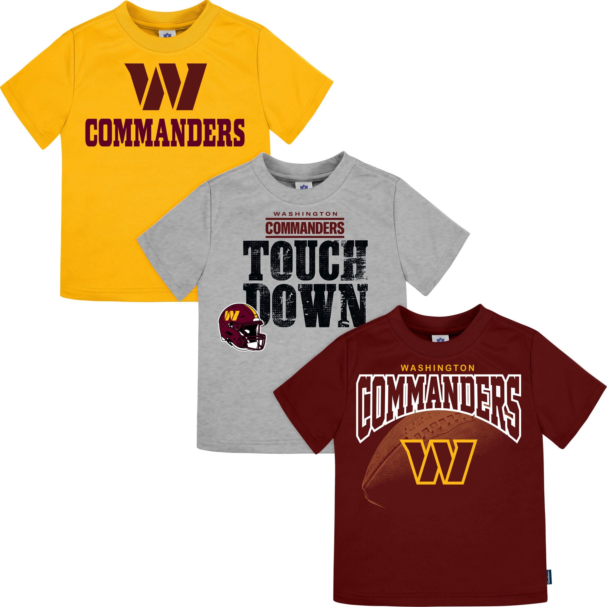 3-Pack Infant & Toddler Boys Commanders Short Sleeve Tees – Gerber ...