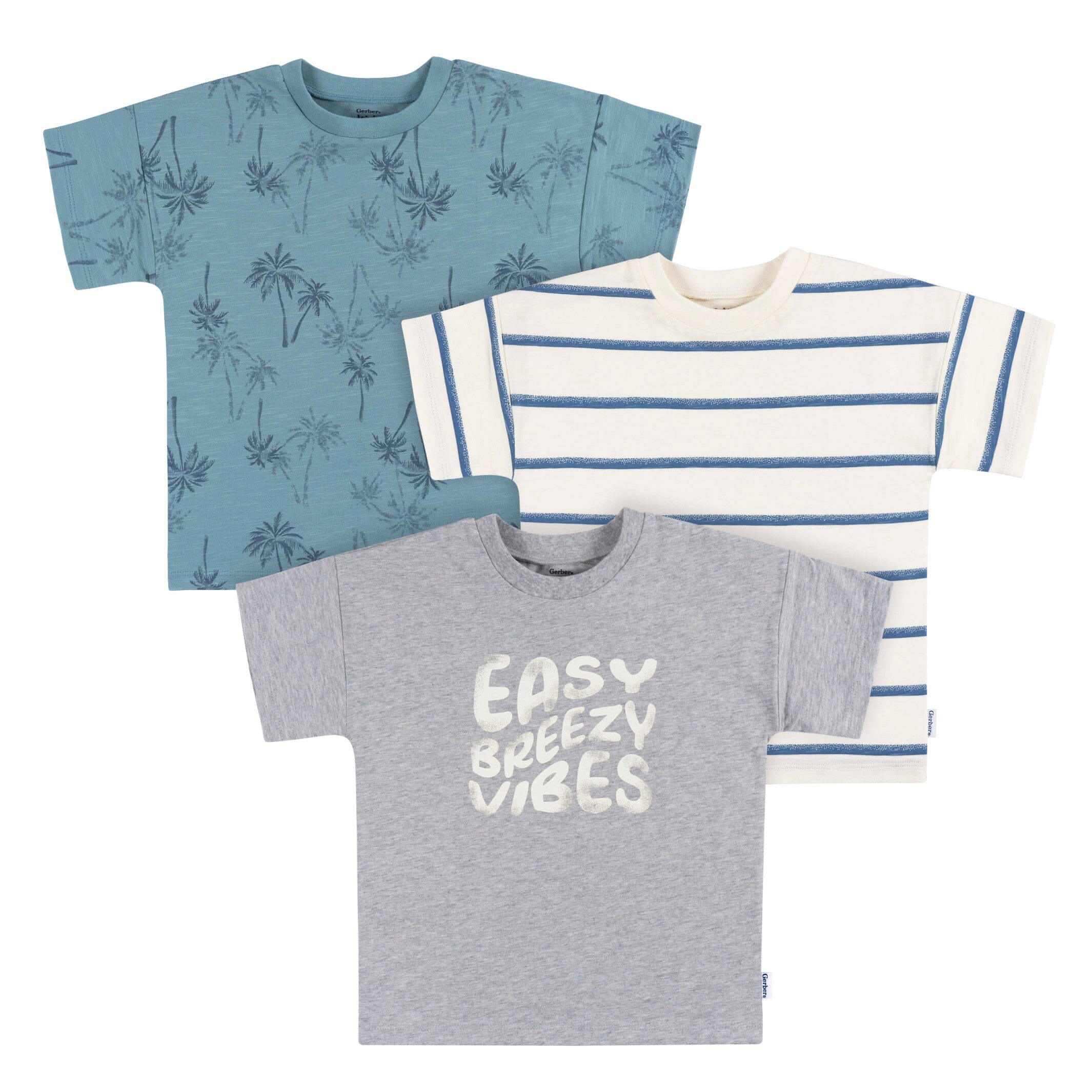 3-Pack Infant and Toddler Boys Easy Breezy Vibes T-Shirts – Gerber ...