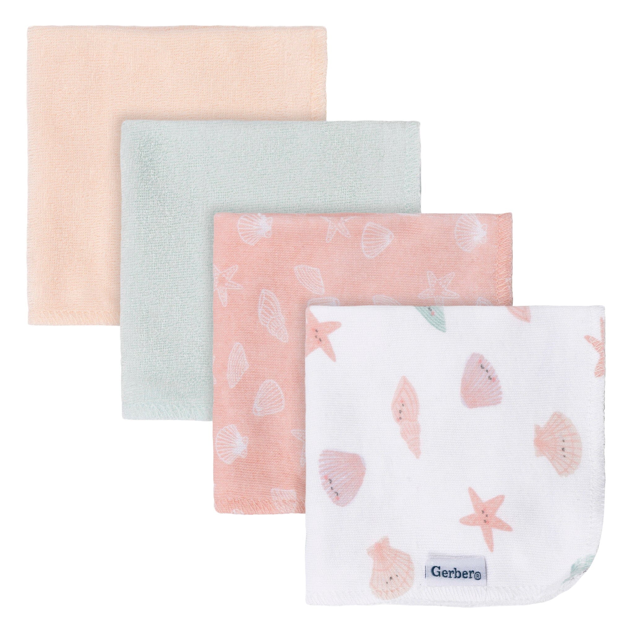 4-Pack Baby Girls She Sells Sea Shells Terry Washcloths – Gerber ...