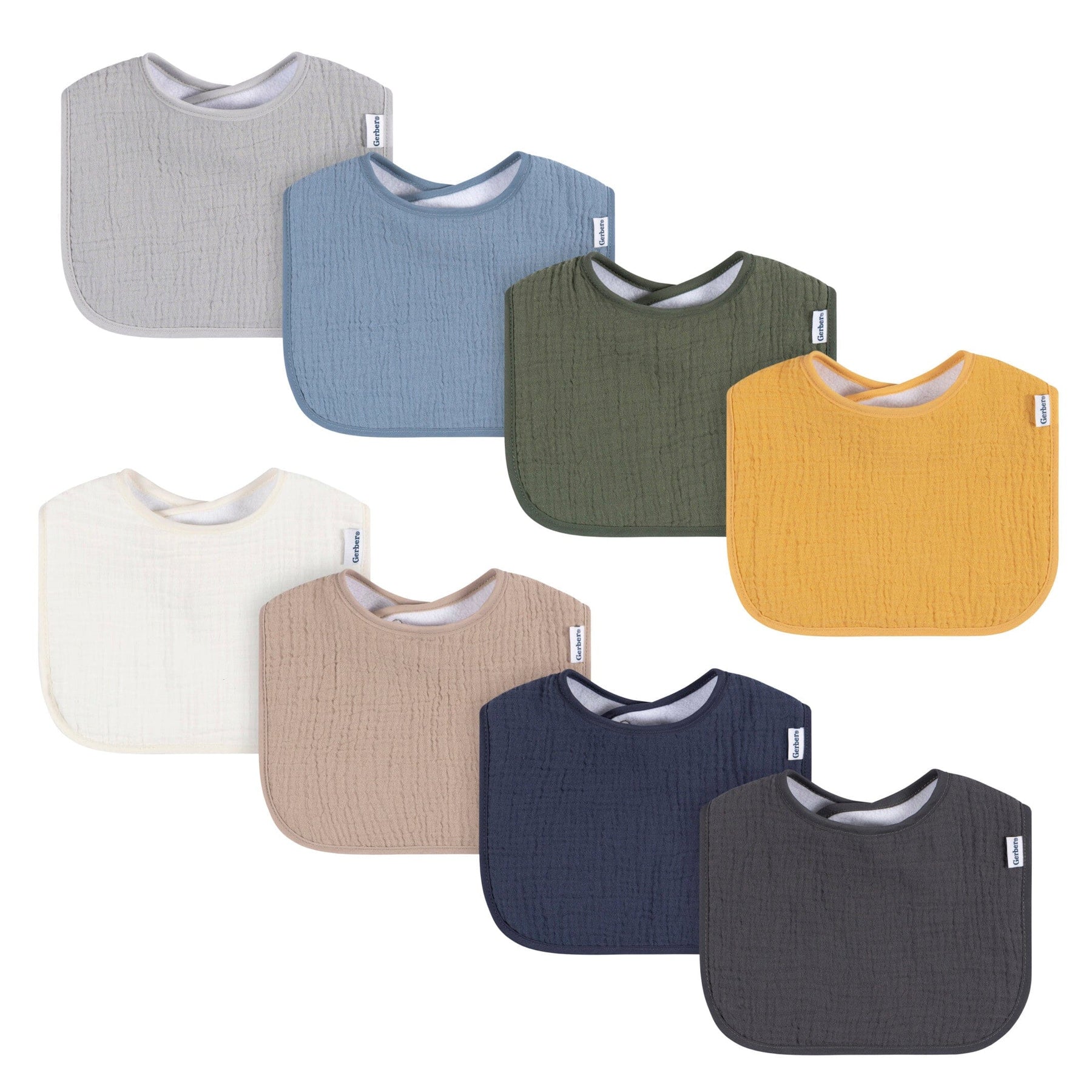 8-Pack Baby Boys Multi-color Muslin Drooling Bibs – Gerber Childrenswear