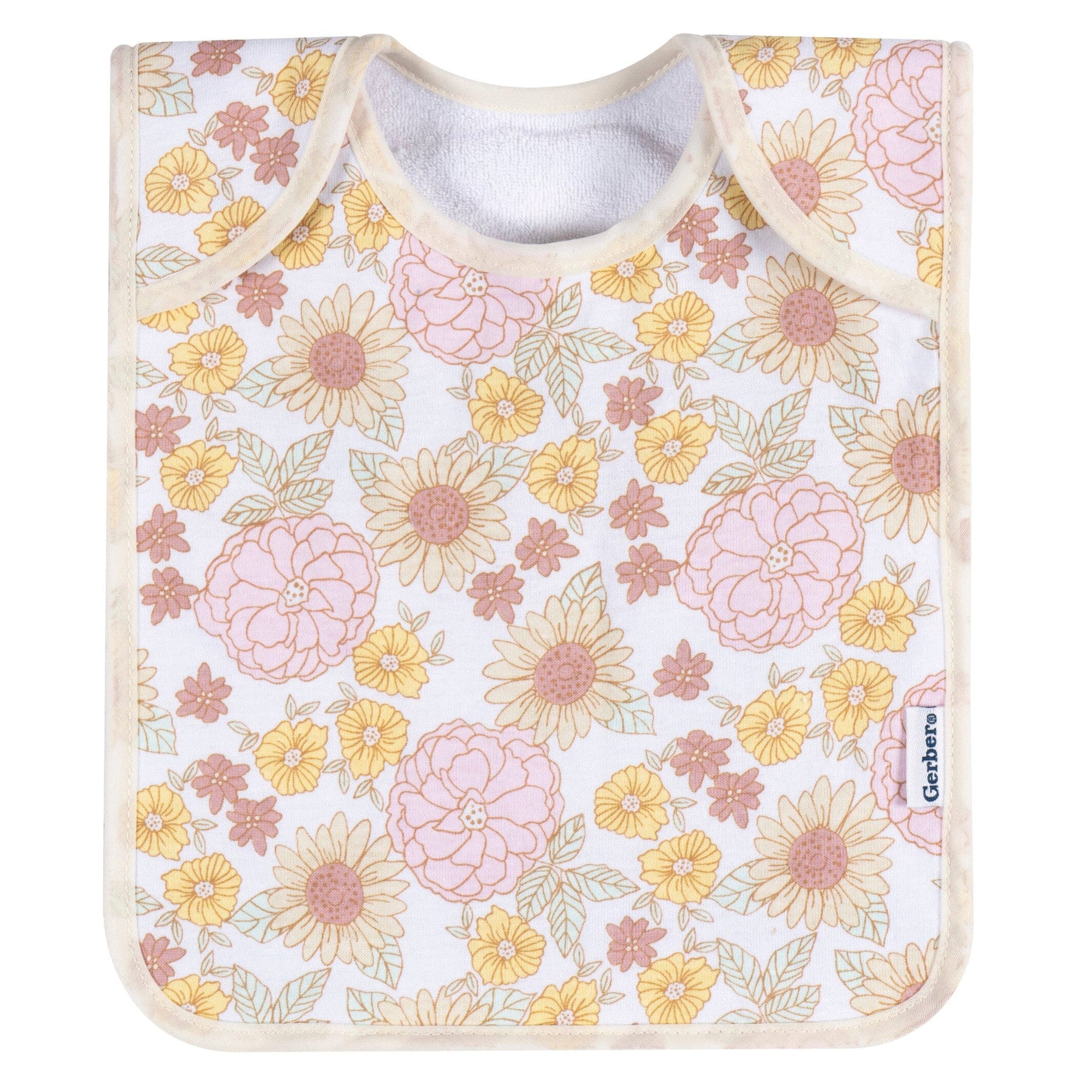 8-Pack Baby Girls Bunny Floral Jersey Lap Shoulder Bibs – Gerber ...