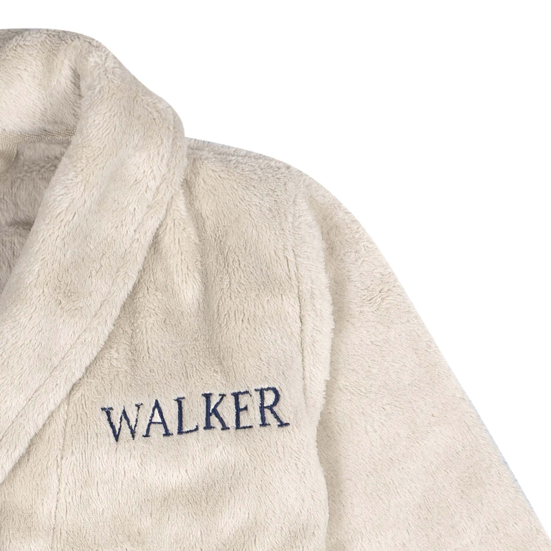 Embroidered Infant & Toddler Neutral Light Beige Shawl Collar Robe ...