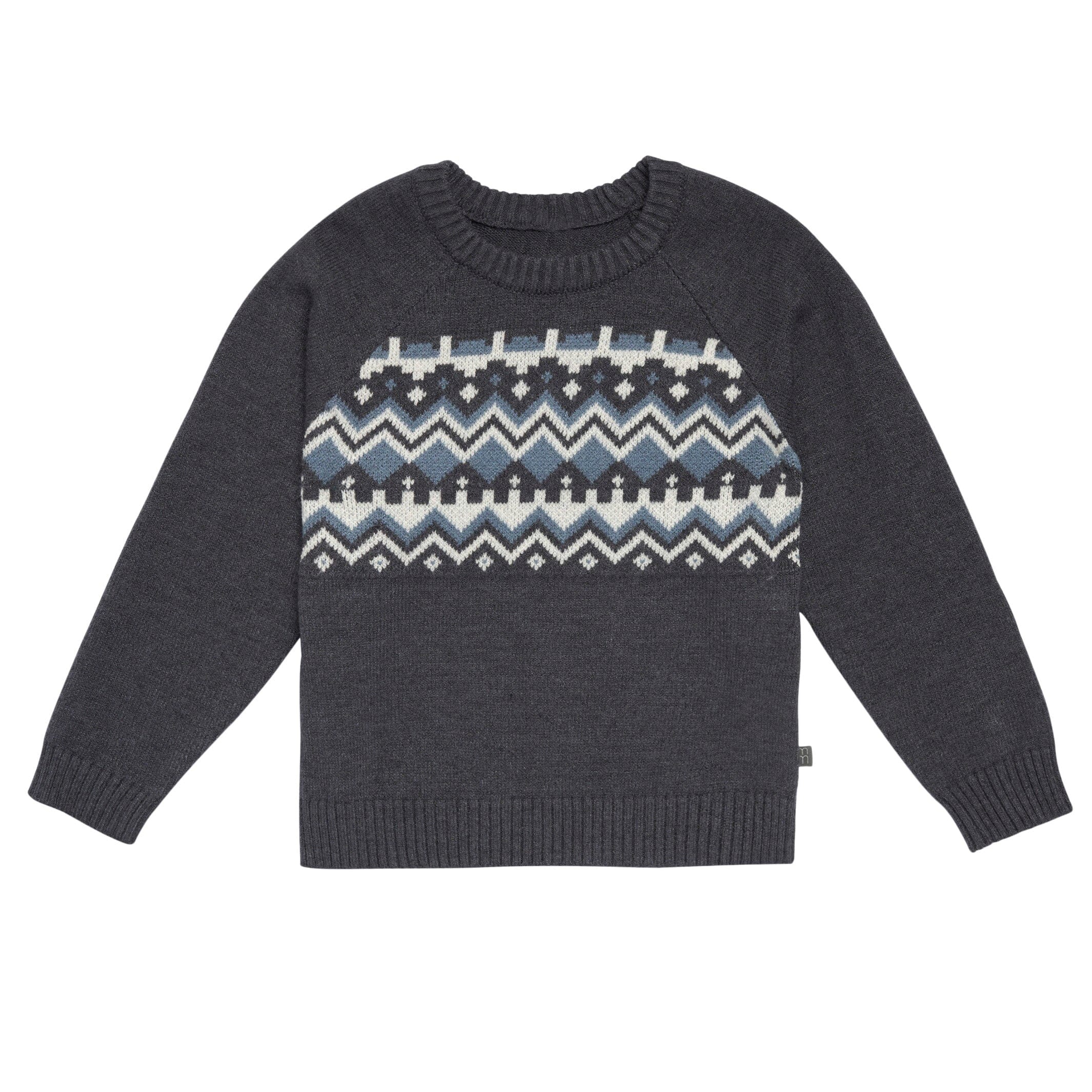 Infant & Toddler Boys Dark Grey Heather Fair Isle Viscose Sweater ...