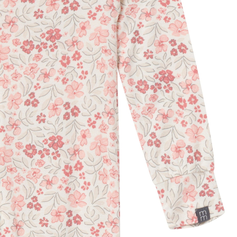 2-Pack Baby & Toddler Girls Ivory Floral Viscose Snug Fit Footless Paj ...