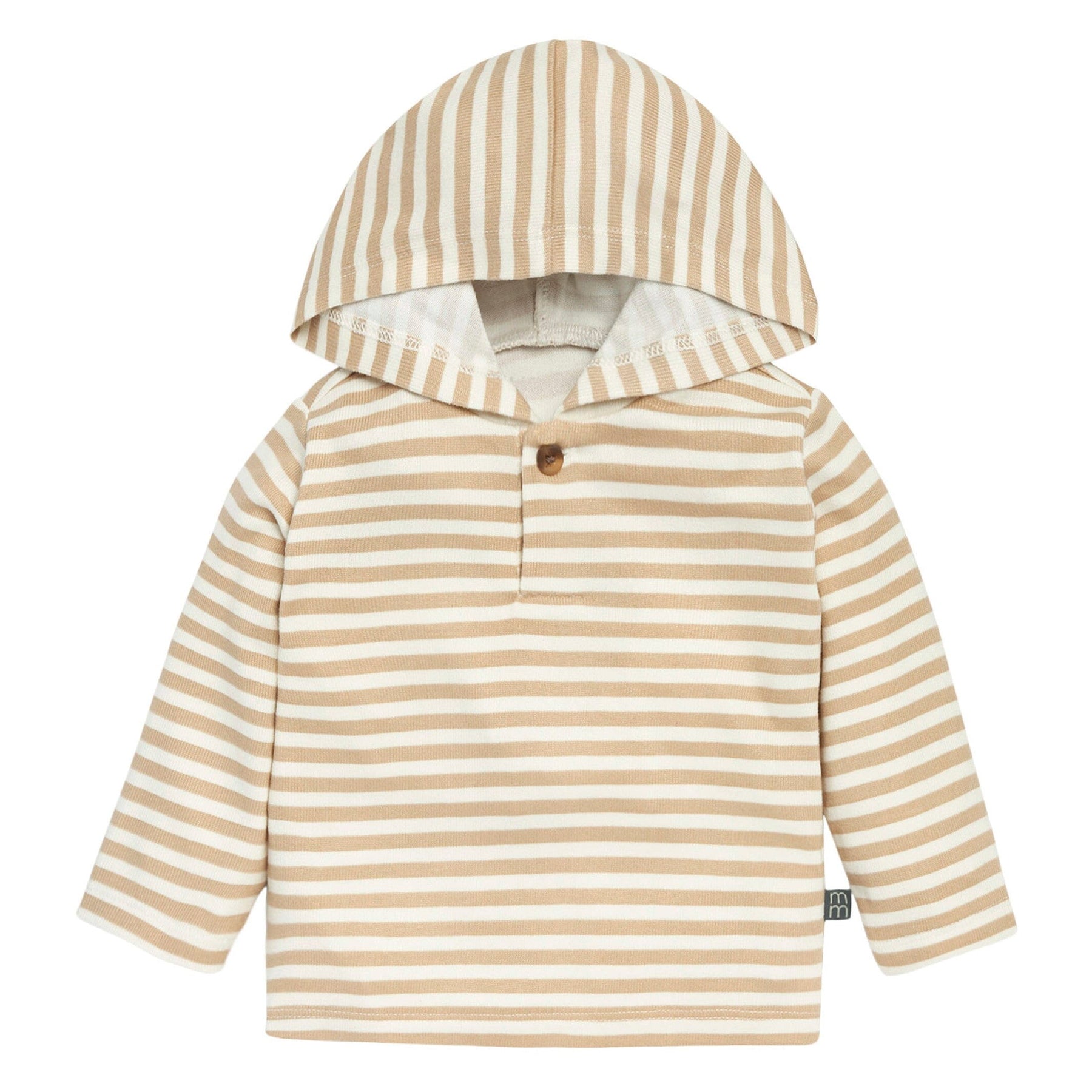 2-Piece Baby Boys Light Tan Stripe Hacci Hooded Top and Joggers Set ...