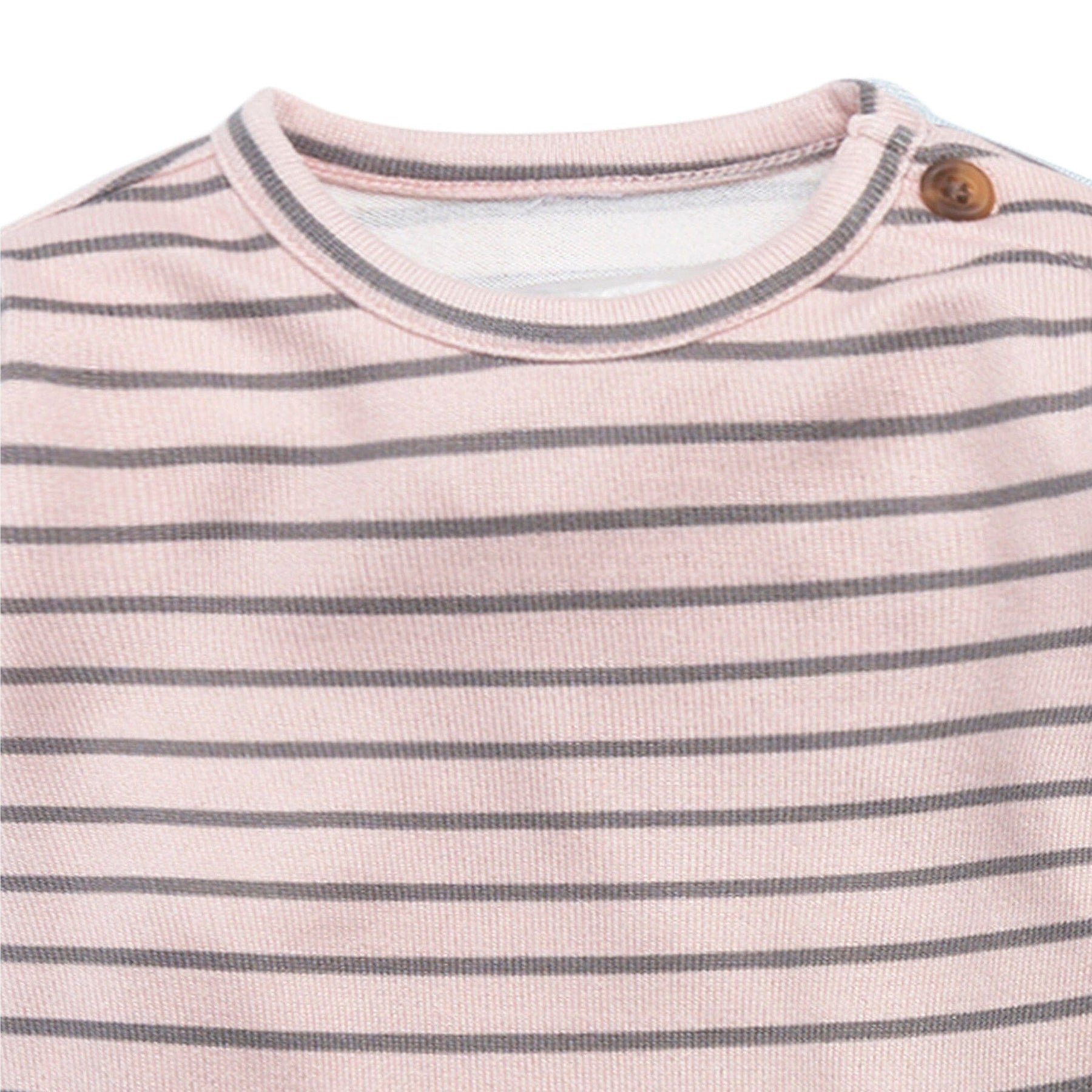 2-Piece Baby Girls Light Pink Stripe Hacci Peplum Top and Joggers Set ...