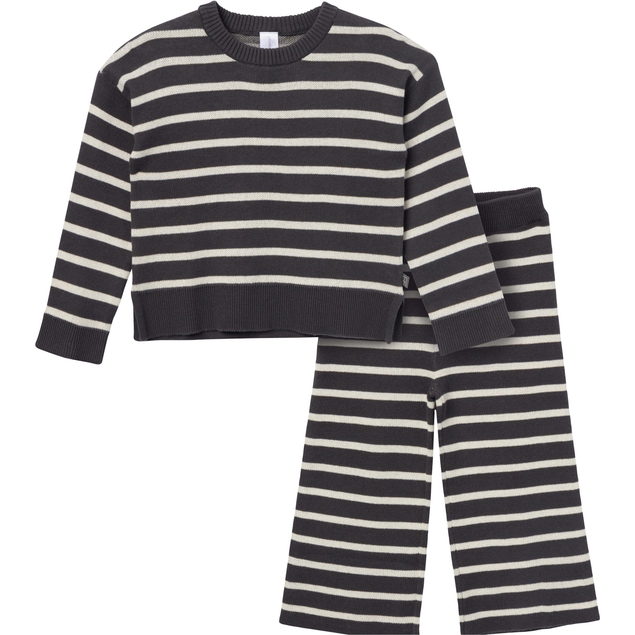 2-Piece Infant & Toddler Girls Ivory Stripe Jacquard Sweater Set ...