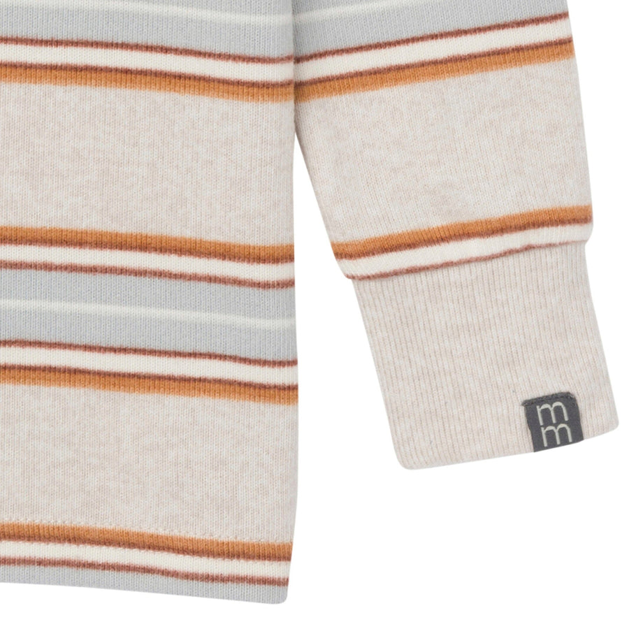 2-Piece Infant & Toddler Neutral Oatmeal Heather Stripe Hacci Pajama S ...