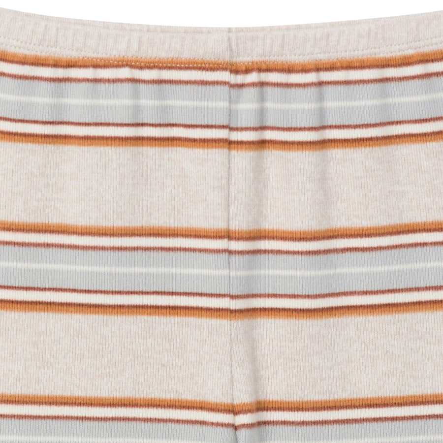 2-Piece Infant & Toddler Neutral Oatmeal Heather Stripe Hacci Pajama S ...