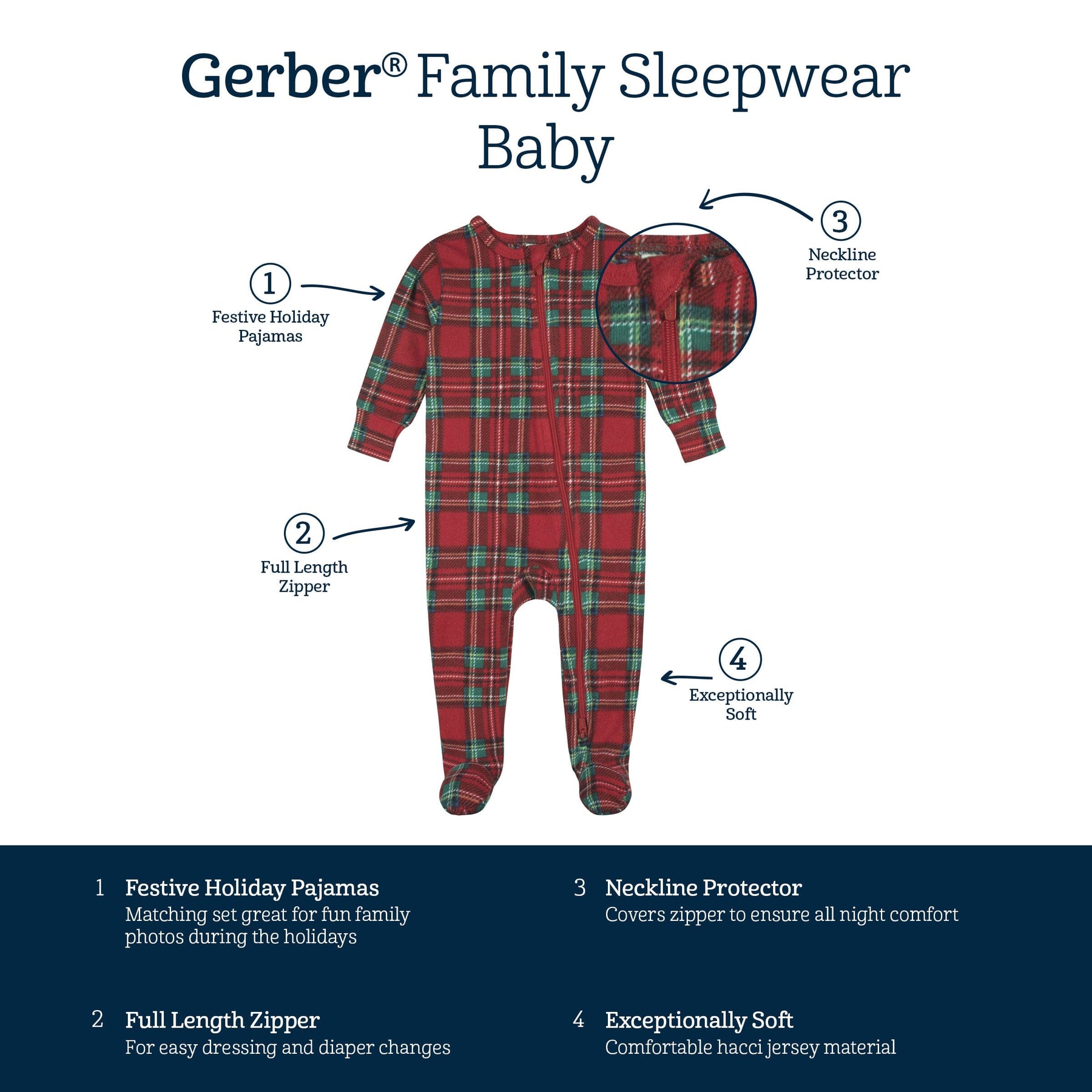 Baby & Toddler Neutral Stewart Plaid Hacci Snug Fit Footed Pajamas – Gerber Childrenswear