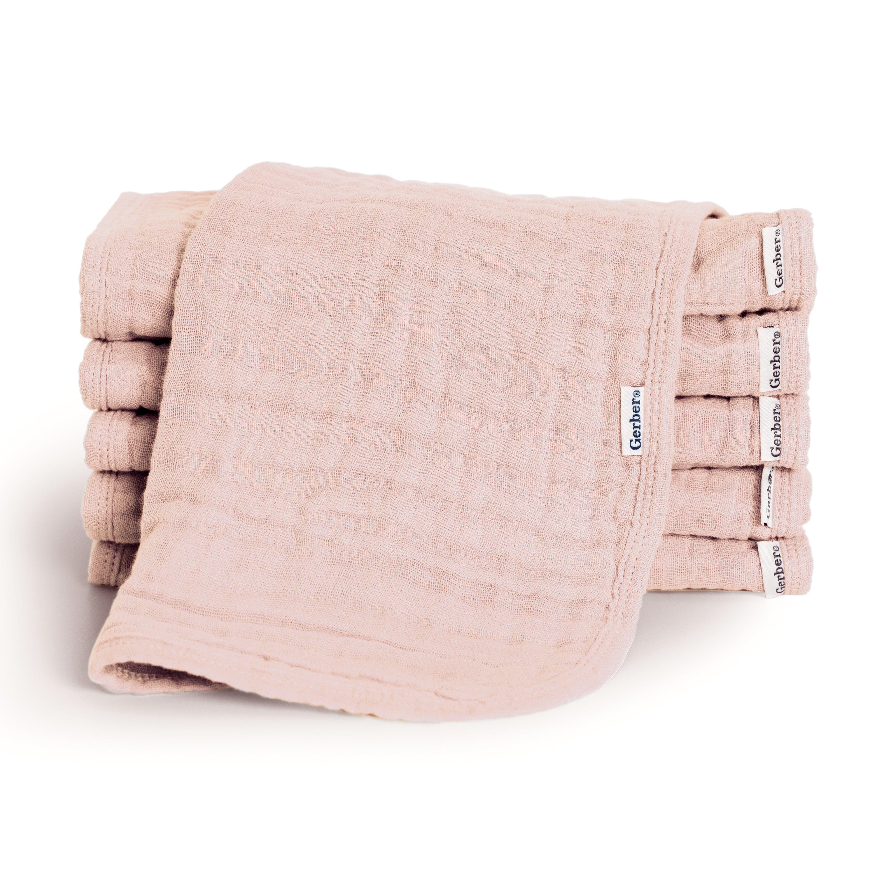 6-Pack Baby Girls Pink Muslin Burp Cloths – Gerber Childrenswear