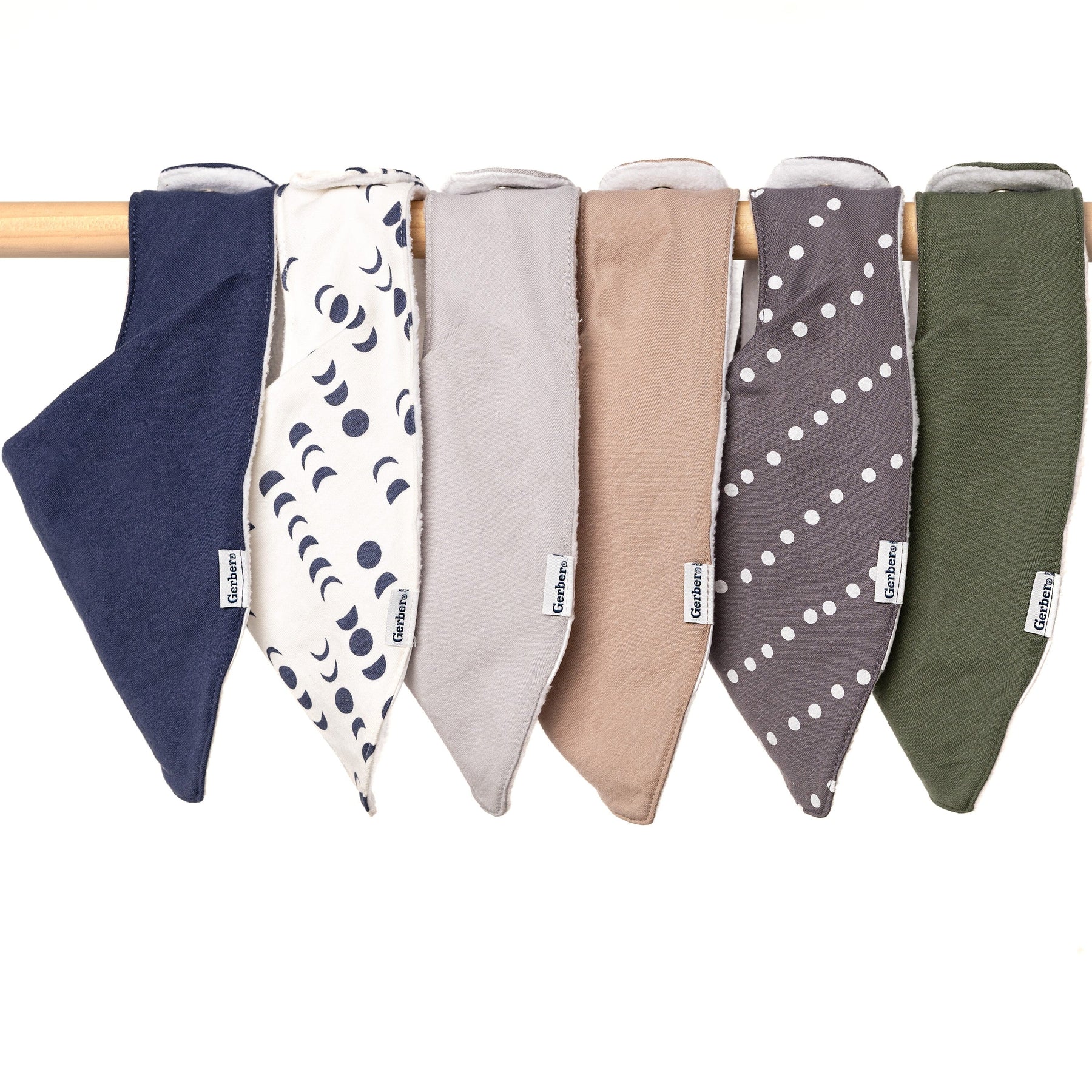 10-Pack Baby Neutral Stars & Moons Jersey Bandana Bibs – Gerber ...
