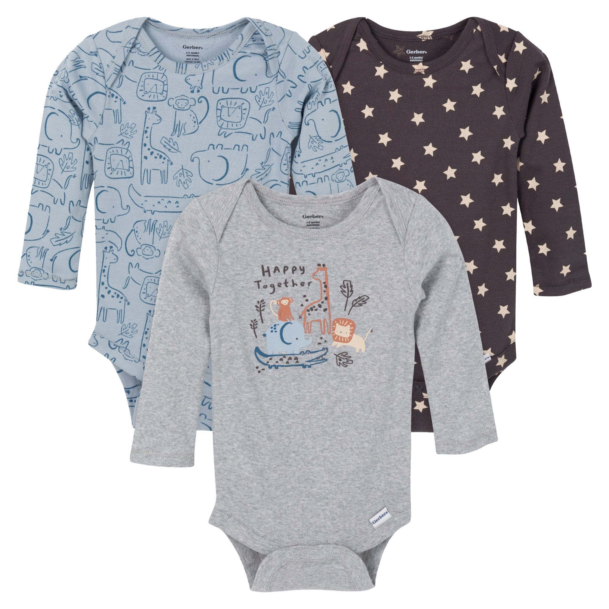 3-Pack Baby Boys Animal Friends Onesies® Bodysuits – Gerber Childrenswear