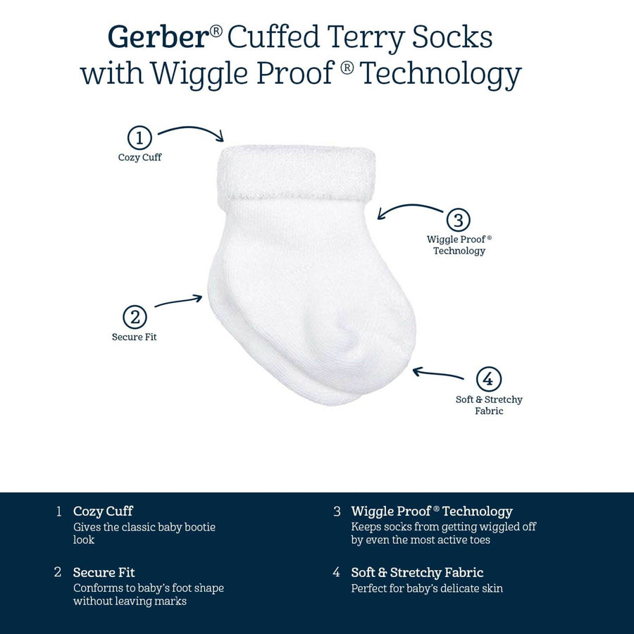 2-Pack Baby Girls She Sells Sea Shells Terry Socks – Gerber Childrenswear