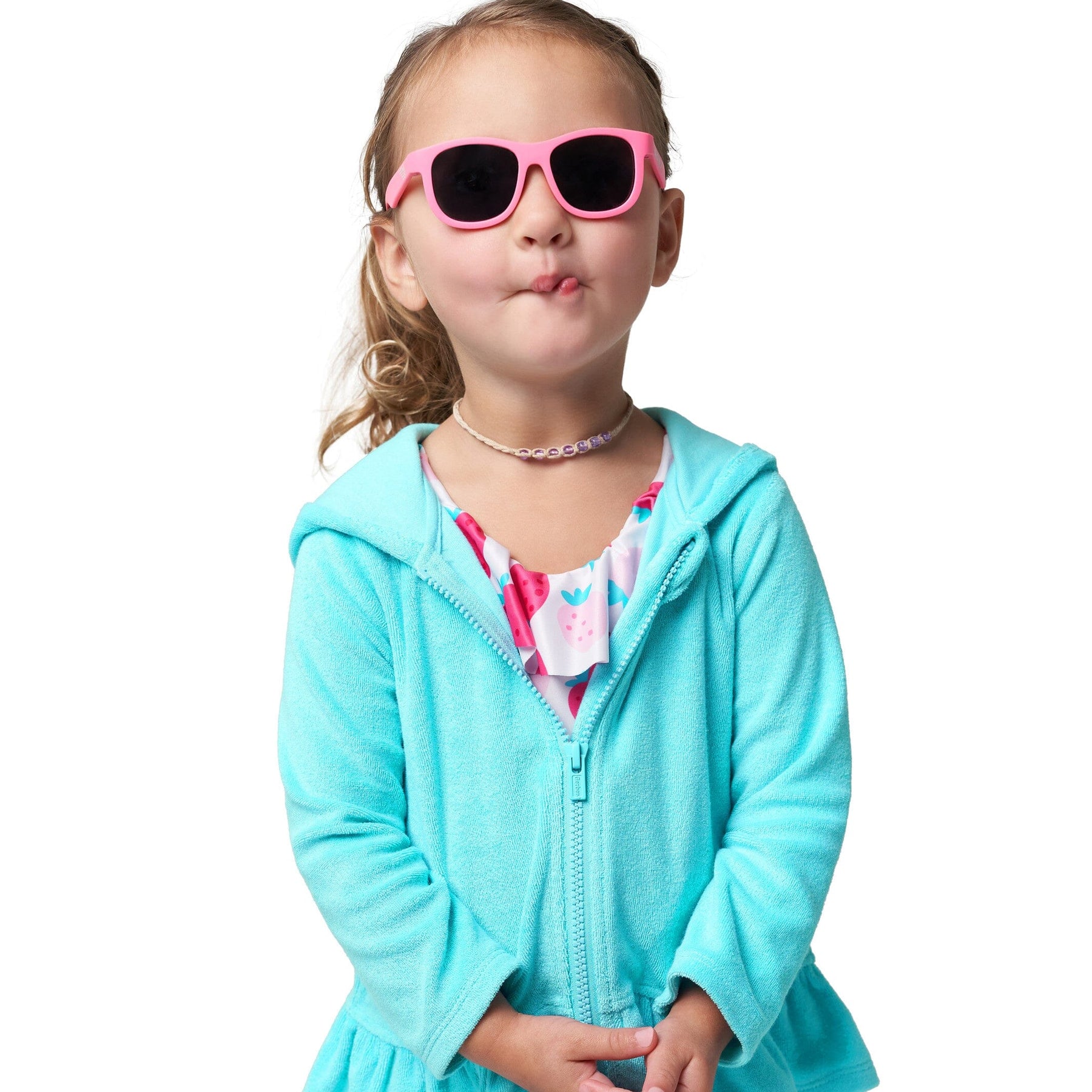 Baby & Toddler Girls Aqua Hooded Zip Front Terry Coverup – Gerber ...