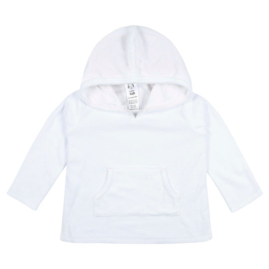 Baby & Toddler Girls White Hooded Kangaroo Pocket Terry Coverup ...