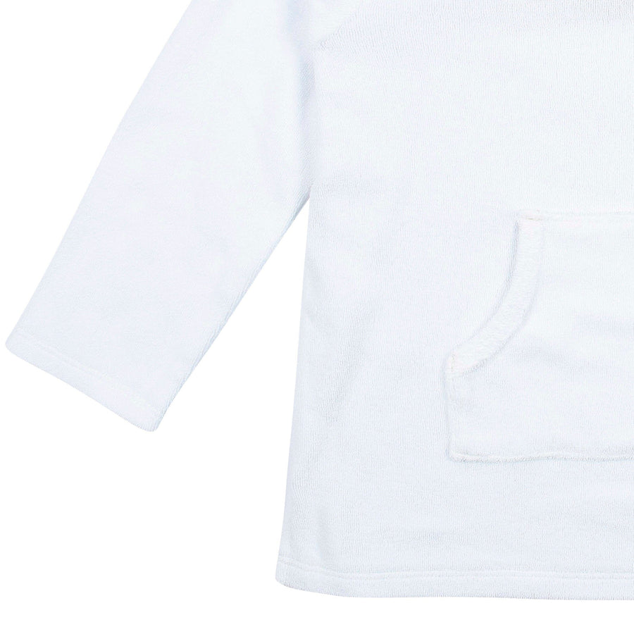 Baby & Toddler Girls White Hooded Kangaroo Pocket Terry Coverup ...
