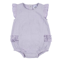 Baby Girls Purple Gauze Bubble Romper, Newborn – Gerber Childrenswear