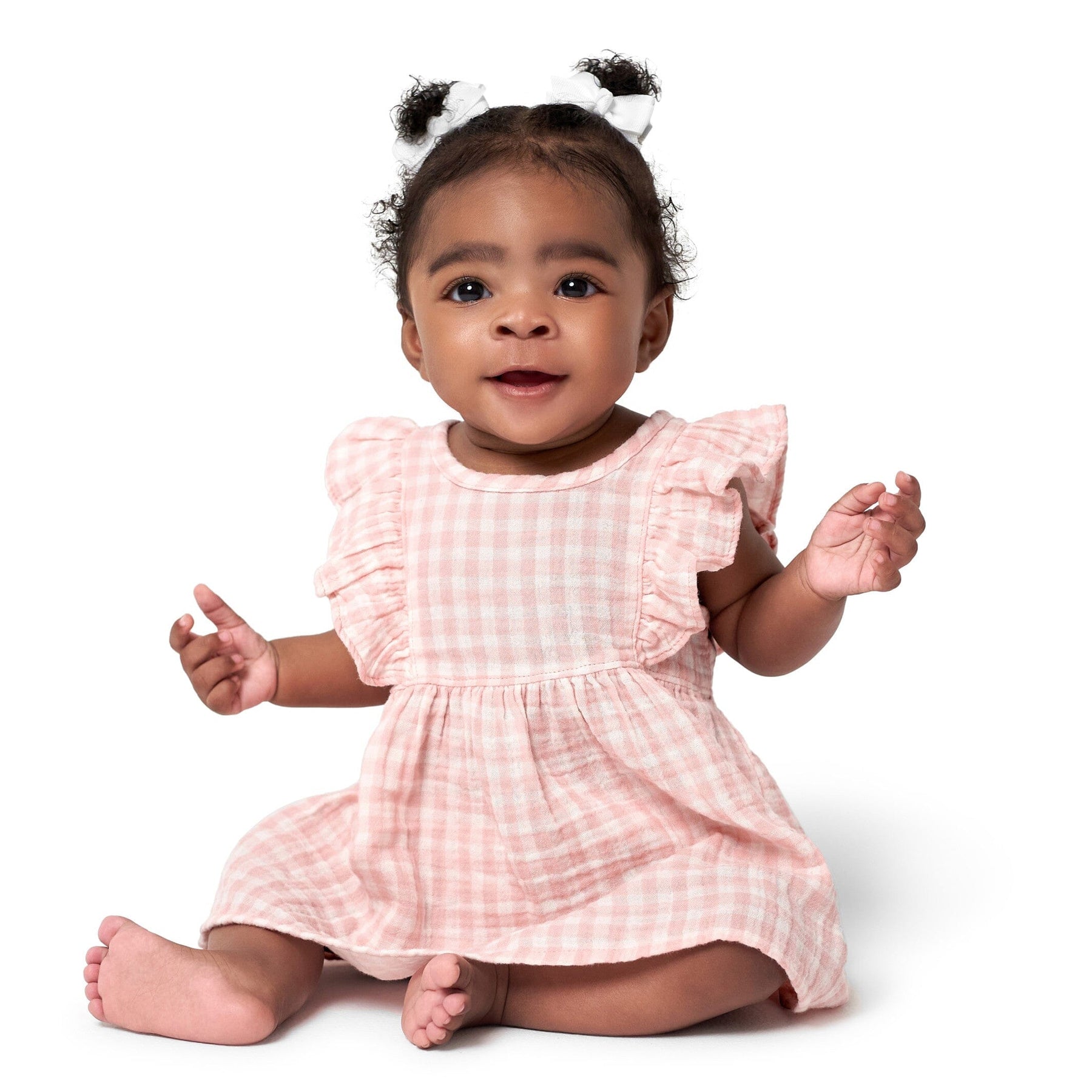 2-Piece Baby & Toddler Girls Gingham Gauze Dress & Diaper Cover Set – Gerber Childrenswear