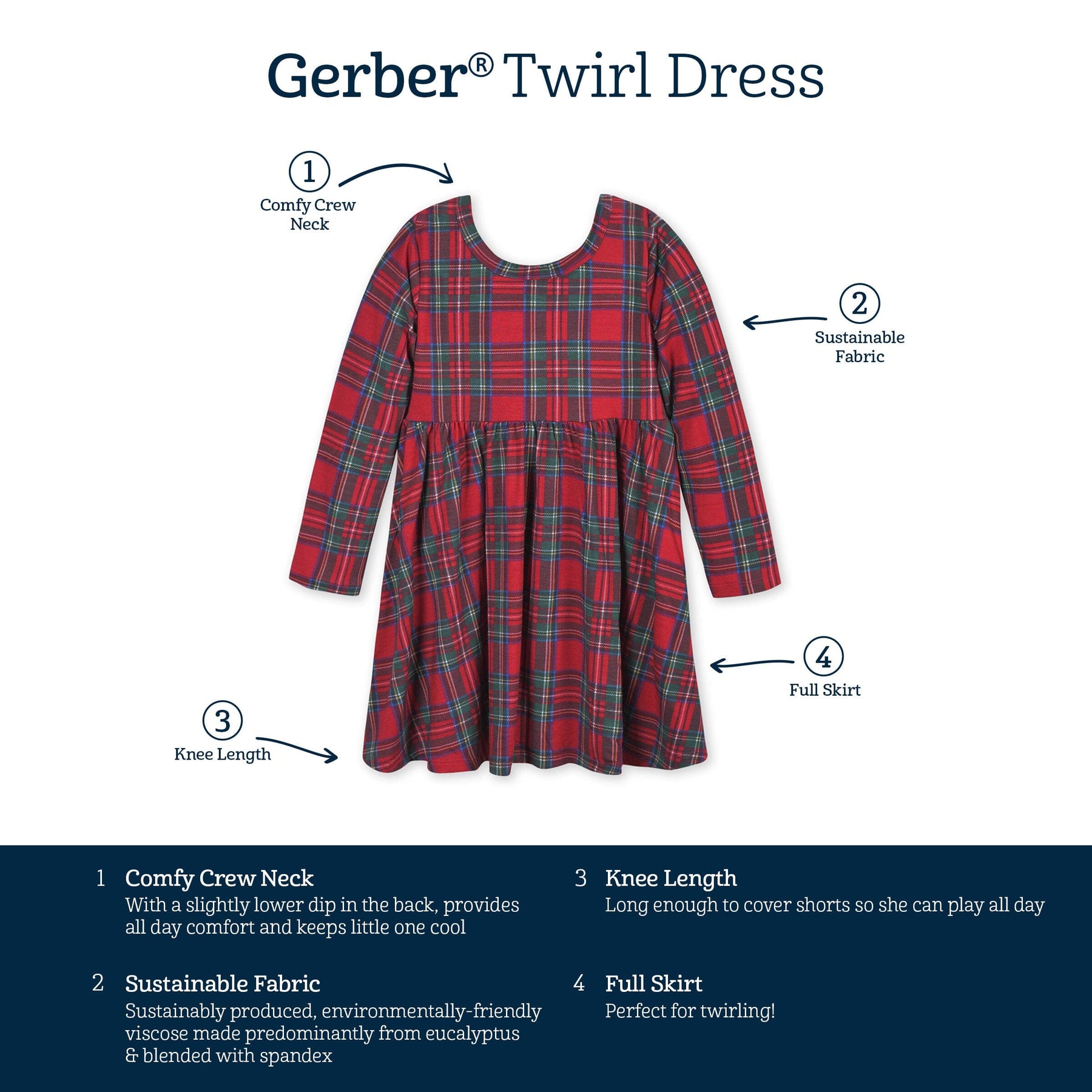 Toddler Girl Christmas Dress | Stewart Plaid | Gerber® Childrenswear ...
