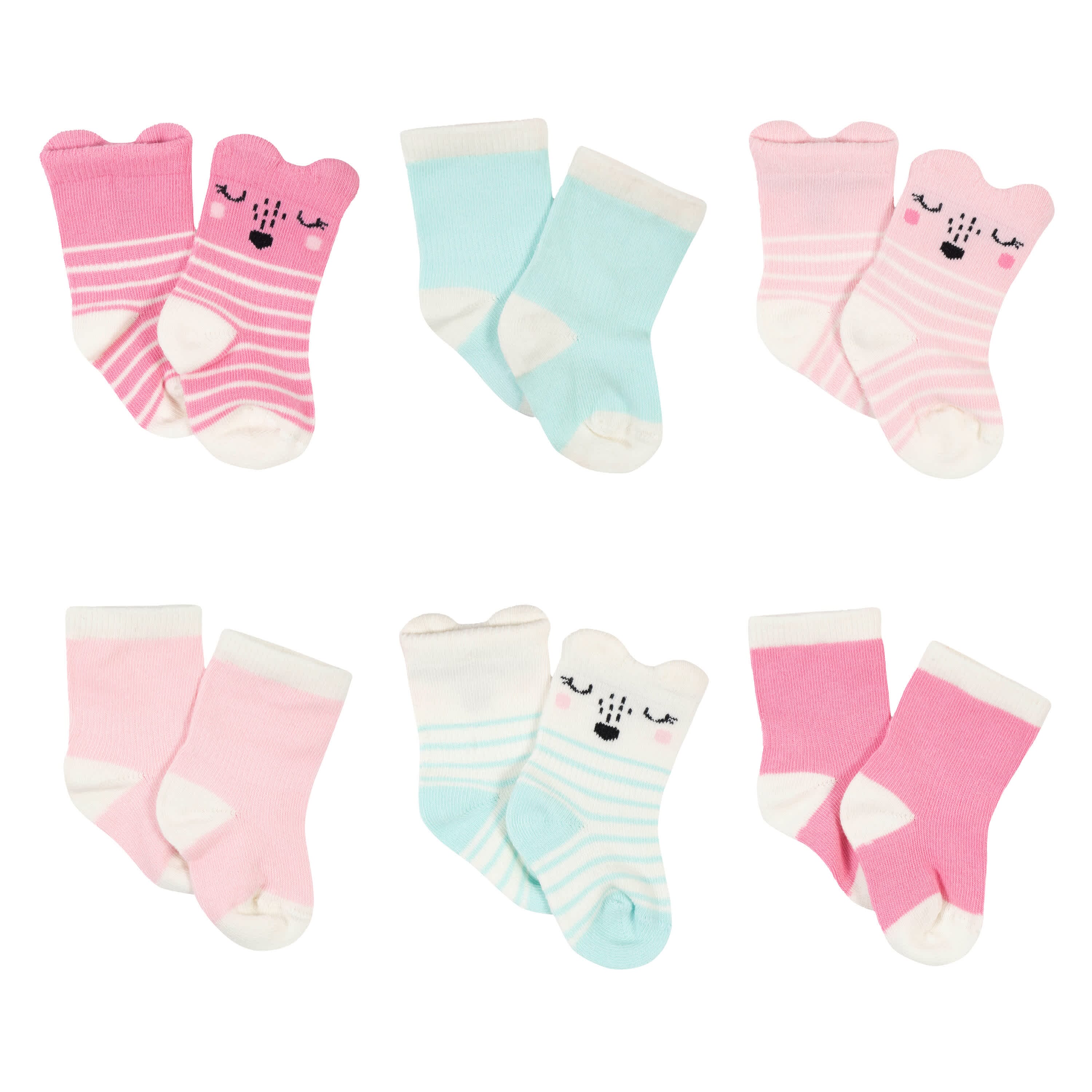 6-Pack Baby Girls Fox Wiggle Proof® Socks – Gerber Childrenswear