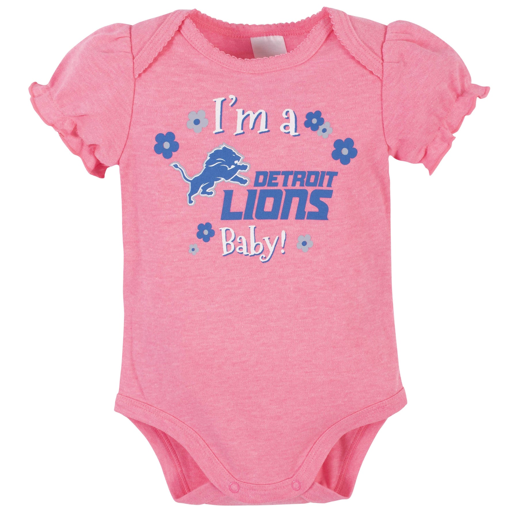 3-Pack Baby Girls Detroit Lions Short Sleeve Bodysuits – Gerber ...