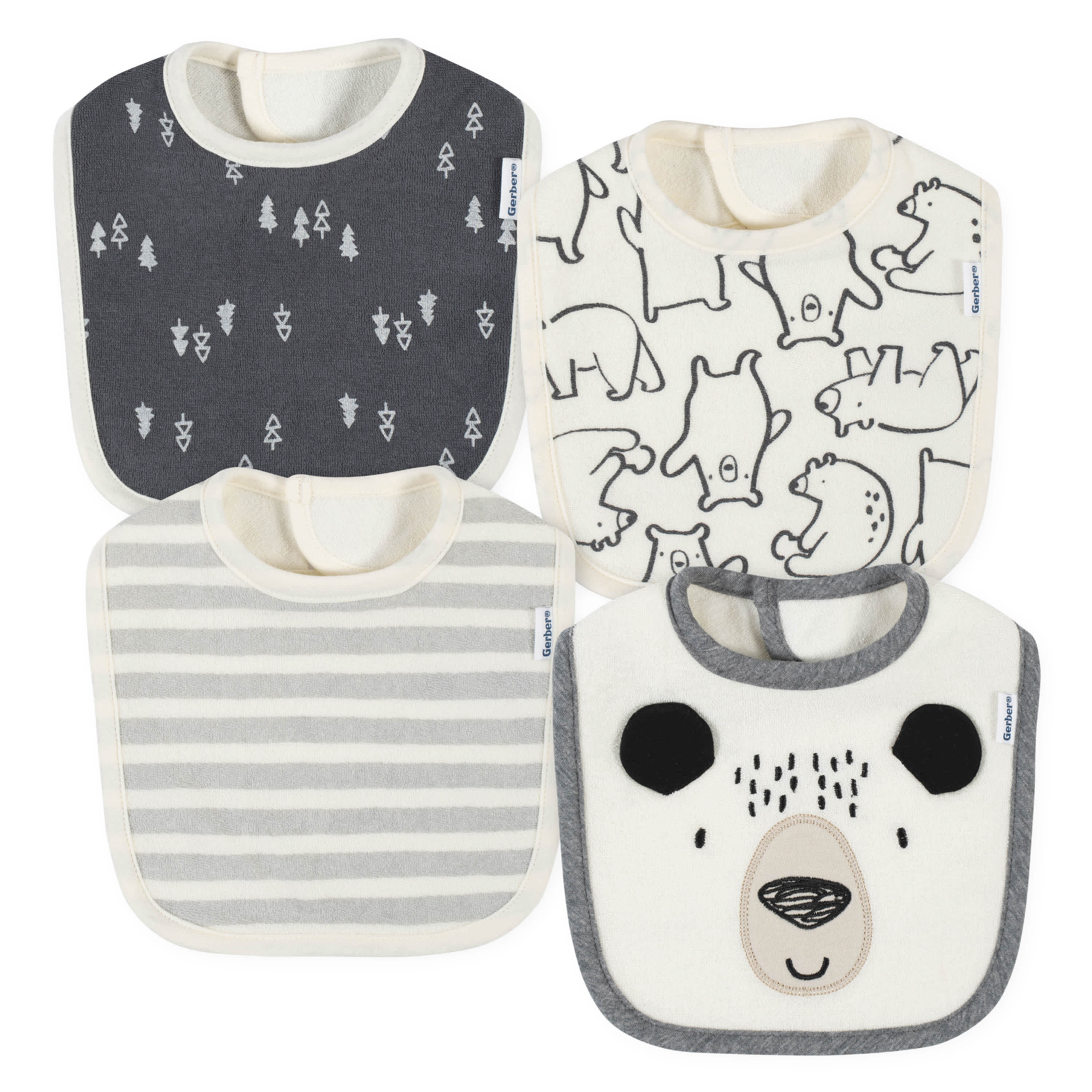 4-Pack Baby Boys Bear Bibs – Gerber Childrenswear
