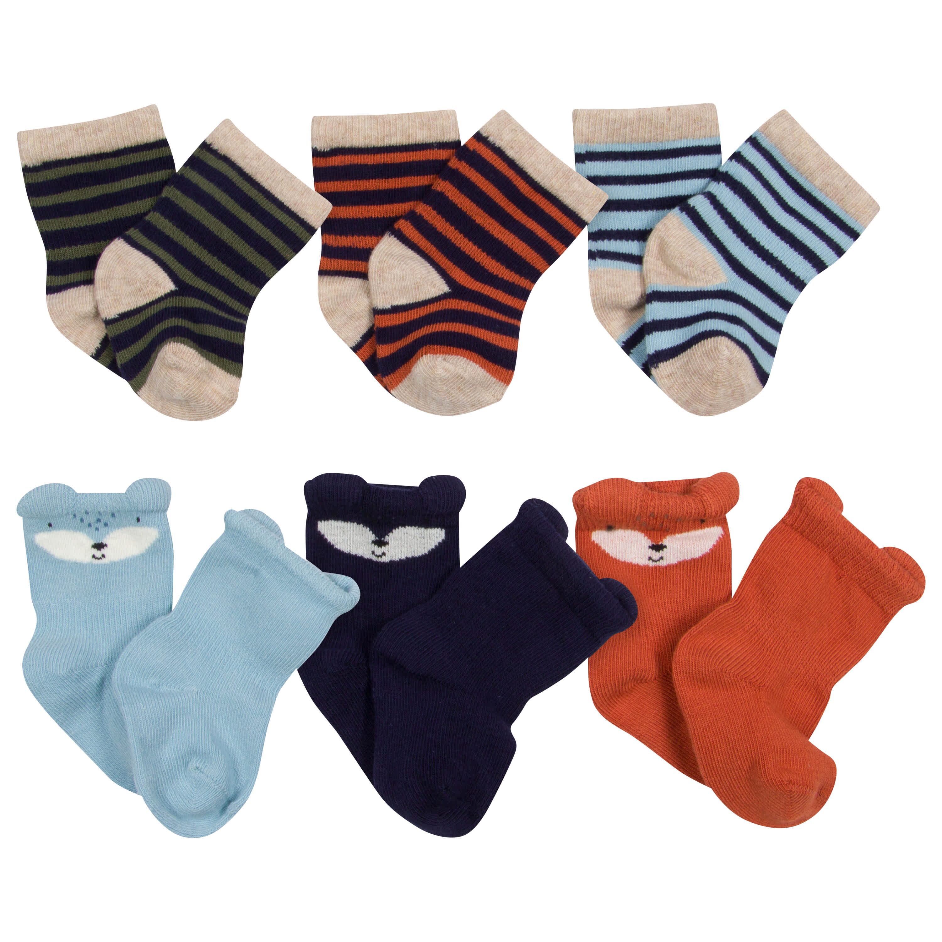 6-Pack Baby Boys Fox Wiggle Proof® Socks – Gerber Childrenswear