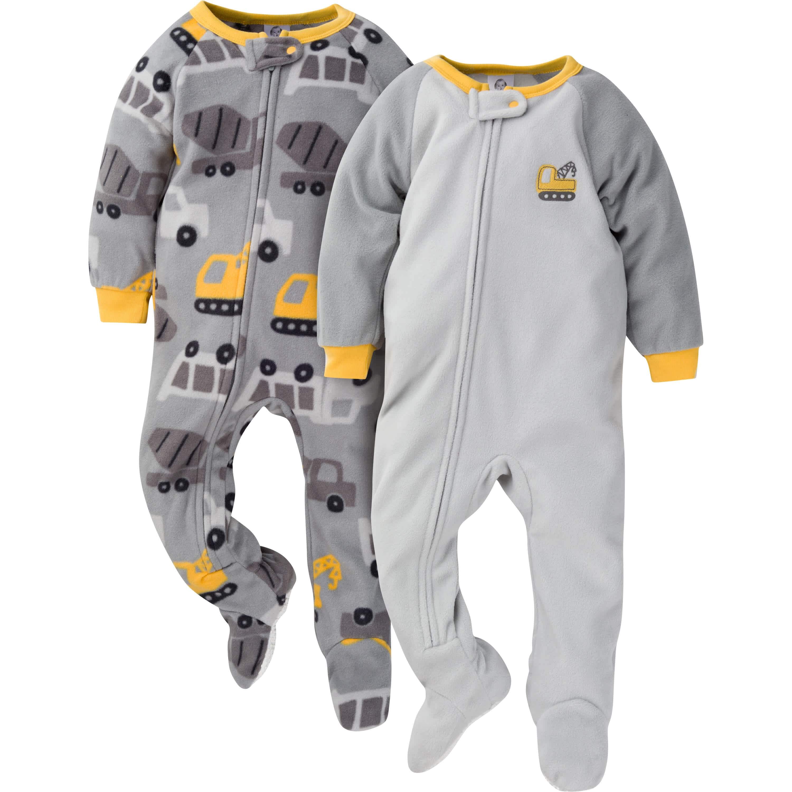 2-Pack Baby & Toddler Boys Construction Trucks Fleece Pajamas – Gerber ...